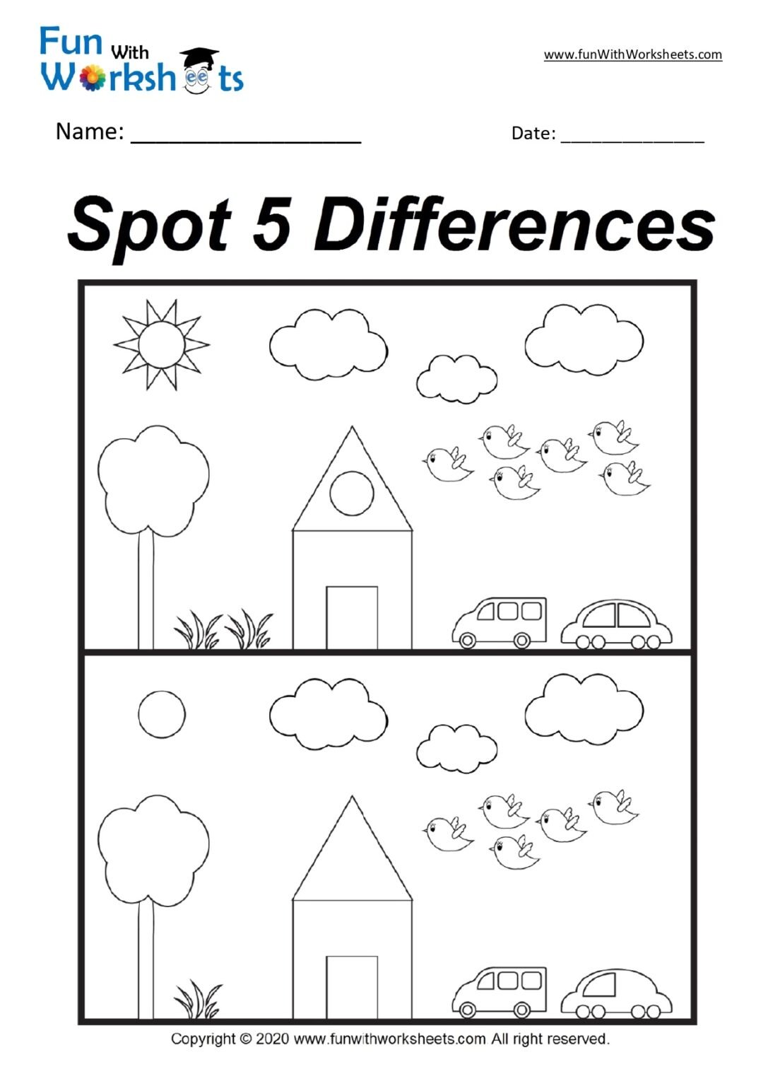Spot the Difference | 15 Puzzles | Instant Download | Funwithworksheets