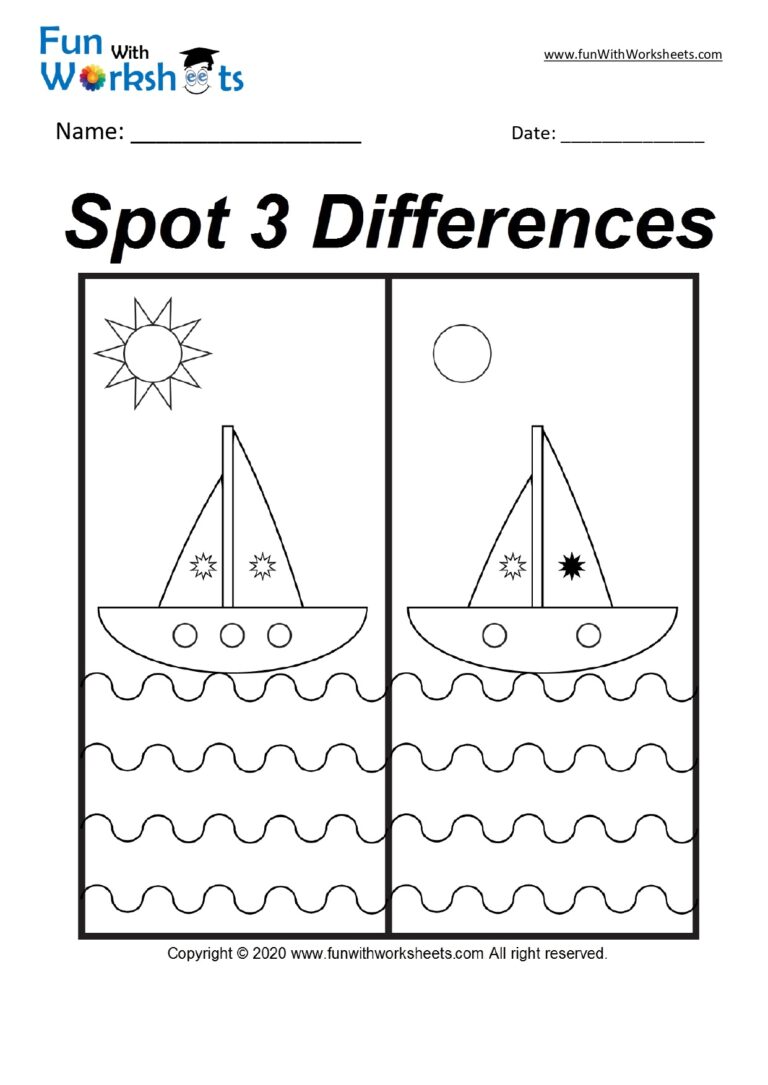 Spot the Difference | 15 Puzzles | Instant Download | Funwithworksheets