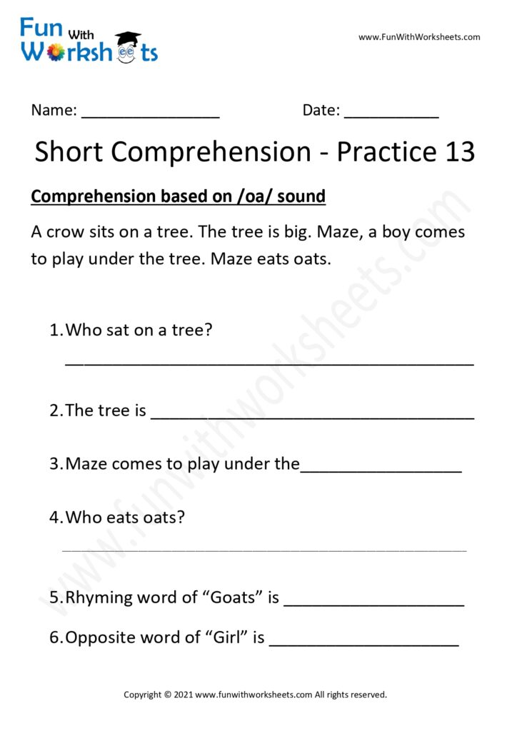 Free Printable Worksheets -english comprehension Archives - Page 2 of 3 ...