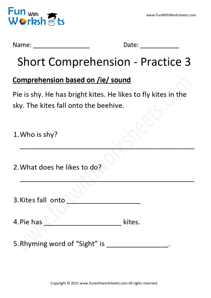 Free Printable Worksheets -english comprehension Archives - Page 3 of 3 ...