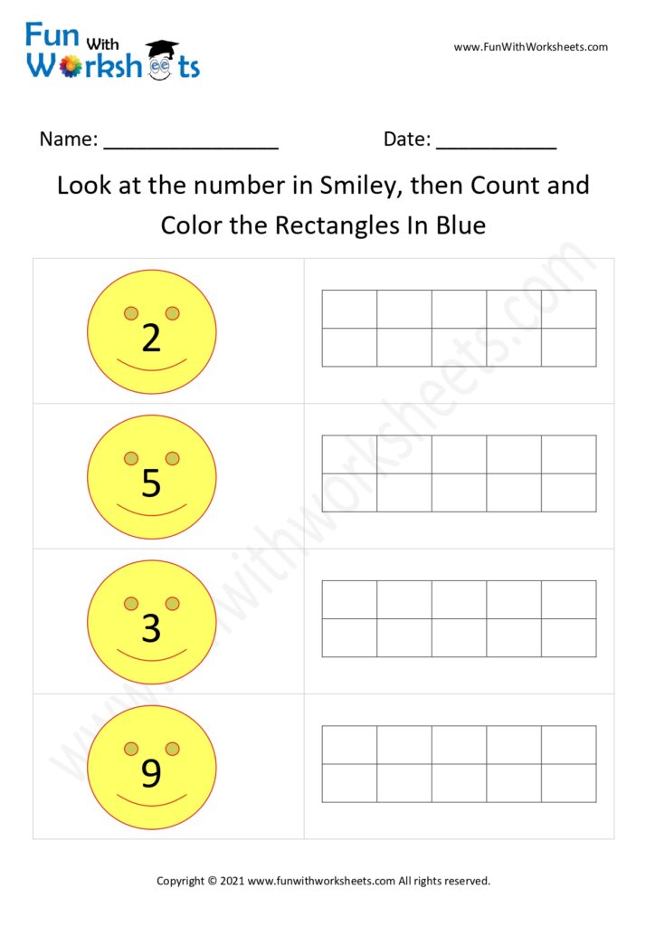 Free Printable Worksheets -kg count matching colours Archives - FUN ...