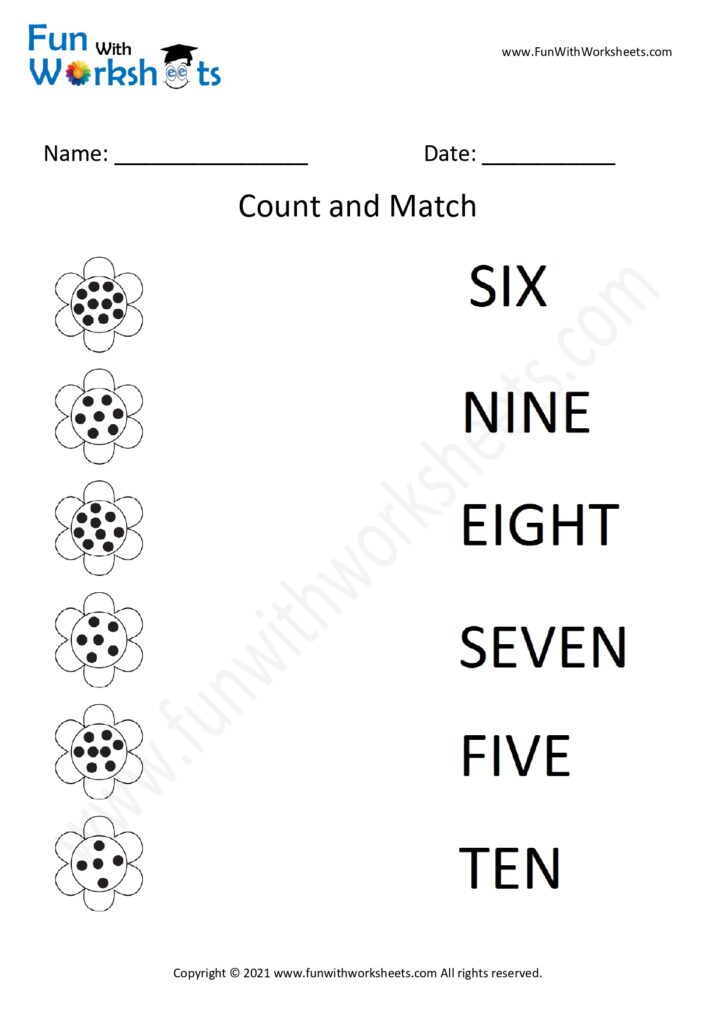 Count And Match Activity Worksheets Free Printable Worksheets