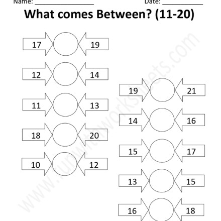 After Before Practice Worksheets (Class 1) - free printable worksheets
